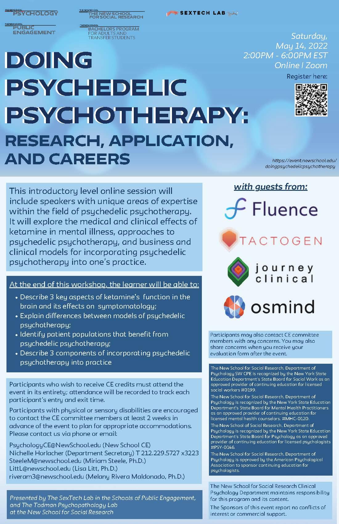 ONLINE | Doing Psychedelic Psychotherapy Research, Application & Careers