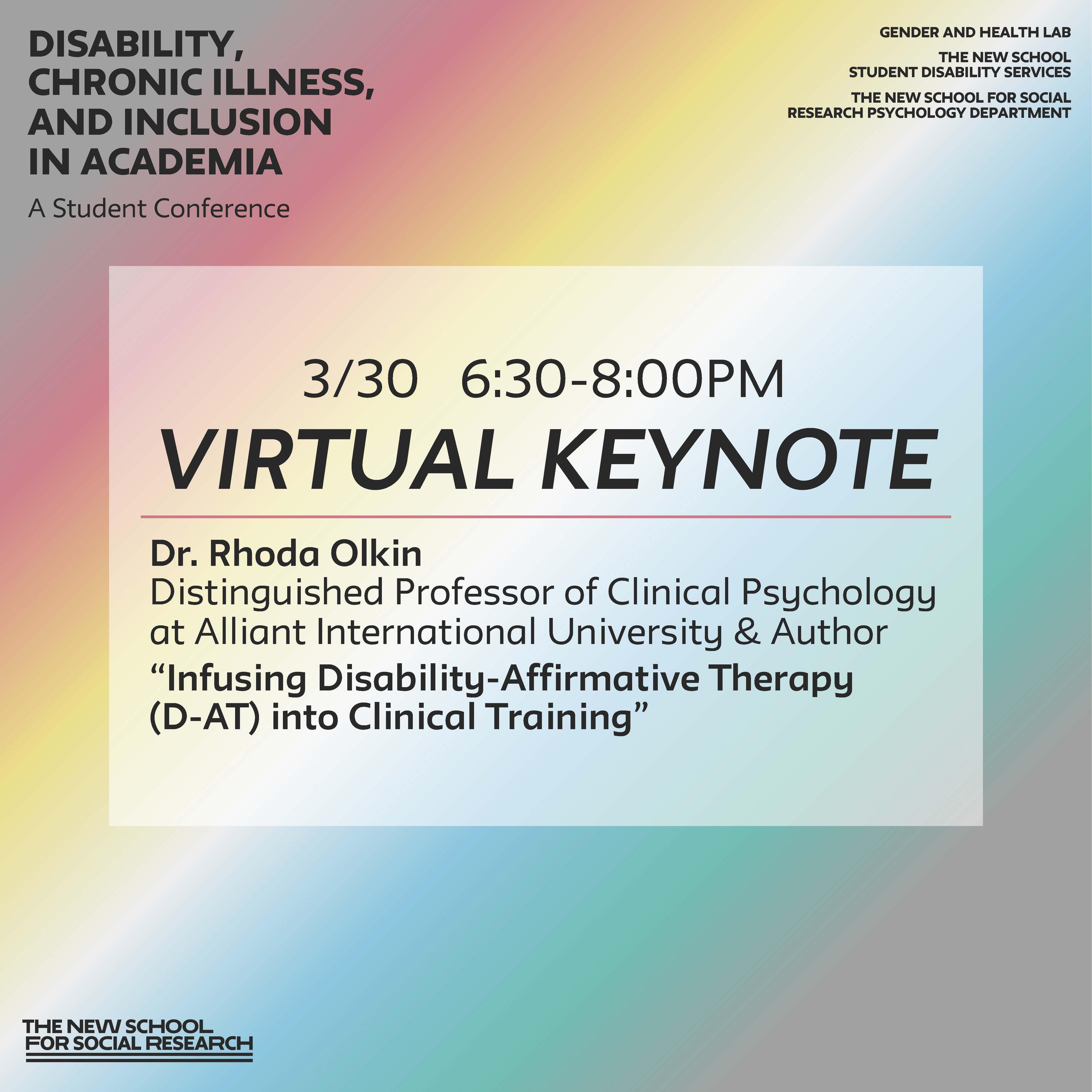 ONLINE | Disability, Chronic Illness, and Inclusion in Academia Keynote ...