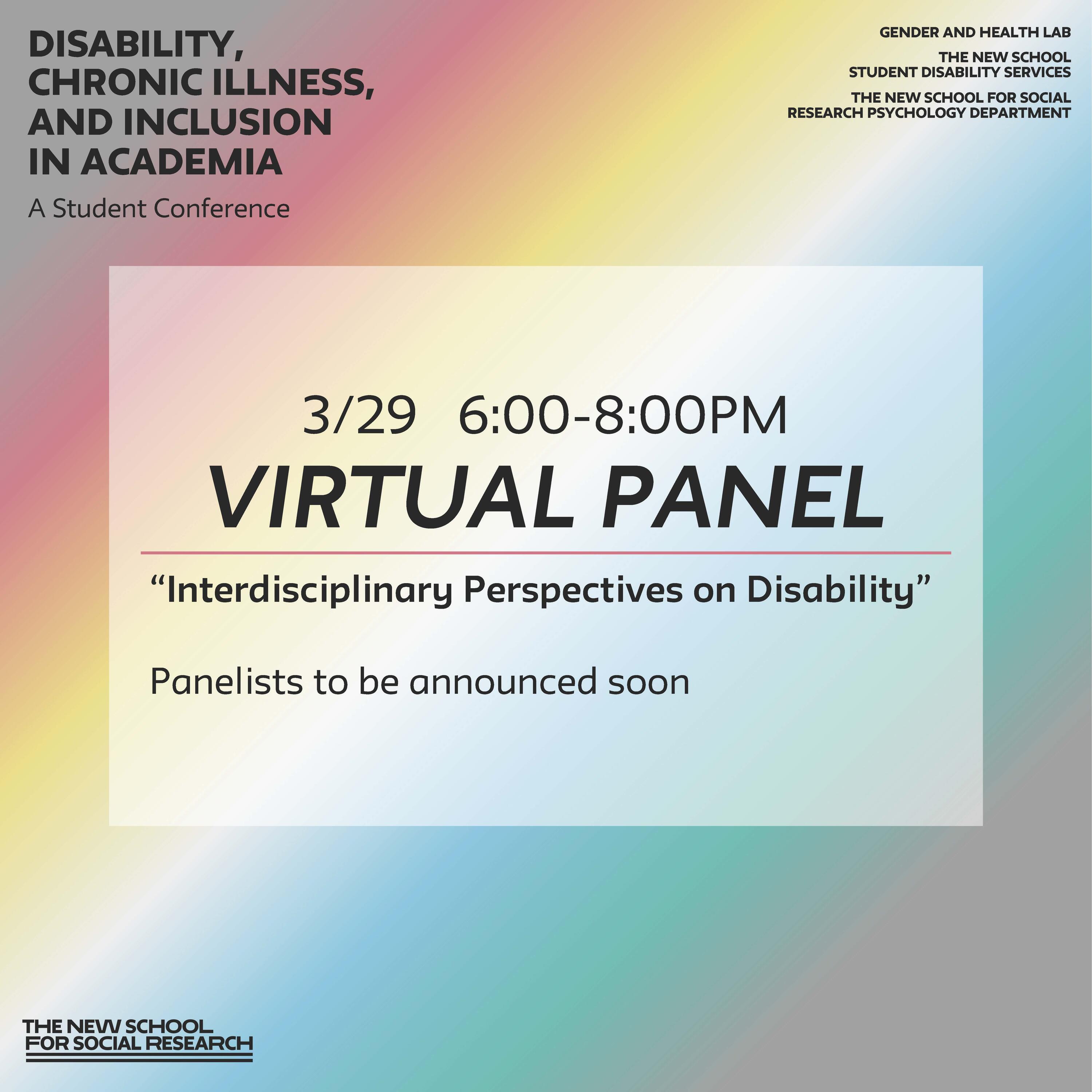 ONLINE | Disability, Chronic Illness, and Inclusion in Academia Panel ...