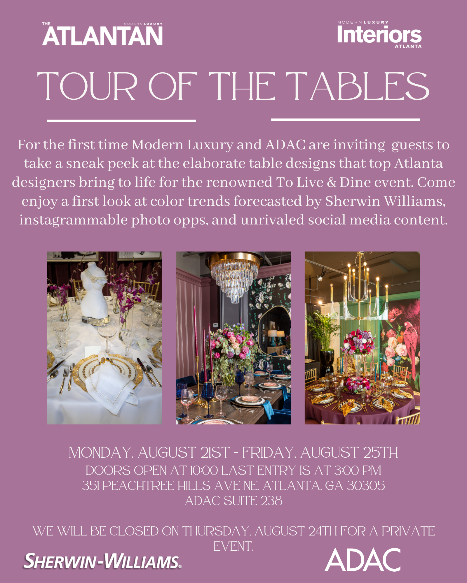 TOUR OF THE TABLES