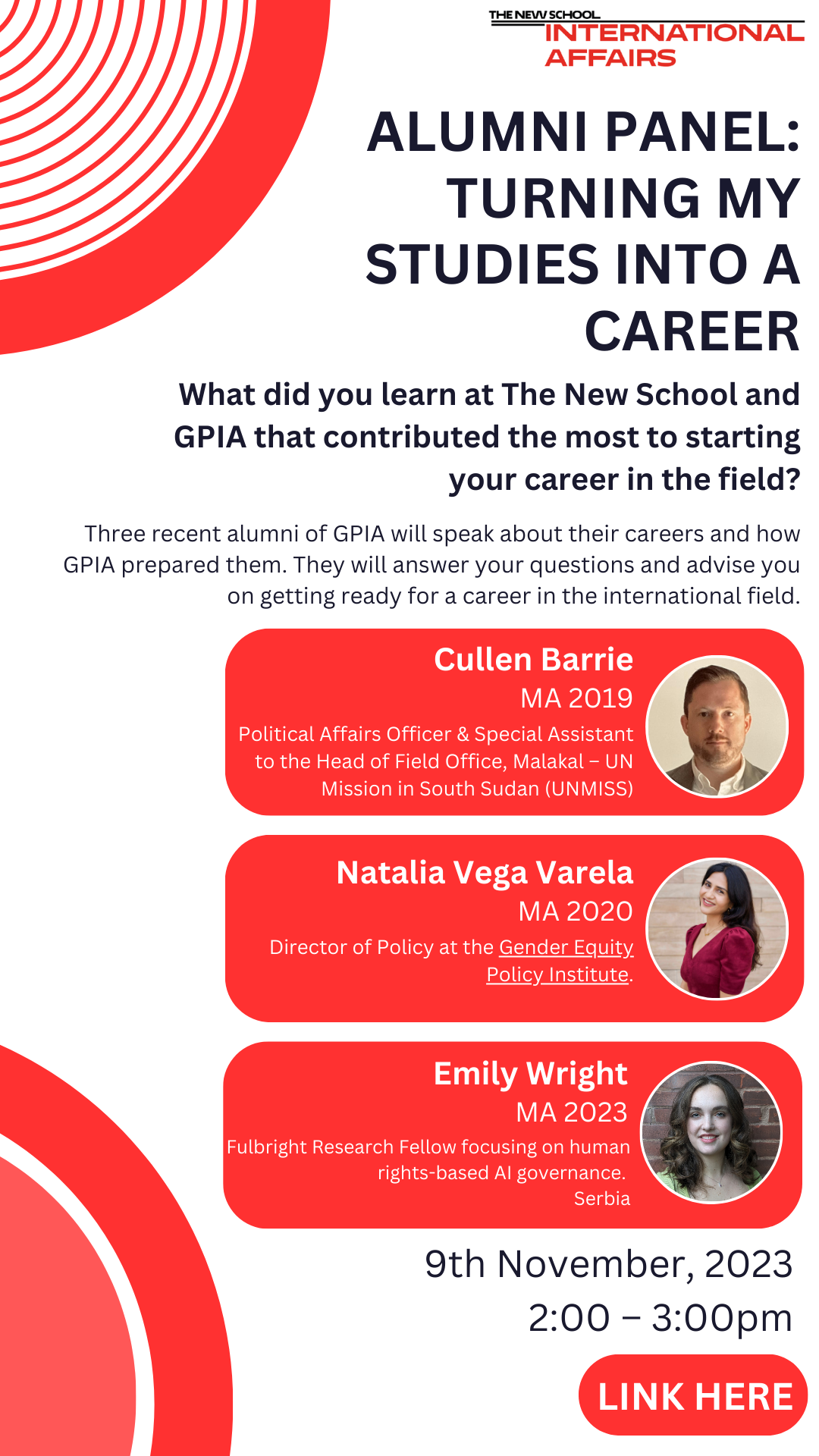 ONLINE | Alumni Panel: Turning my Studies into a Career