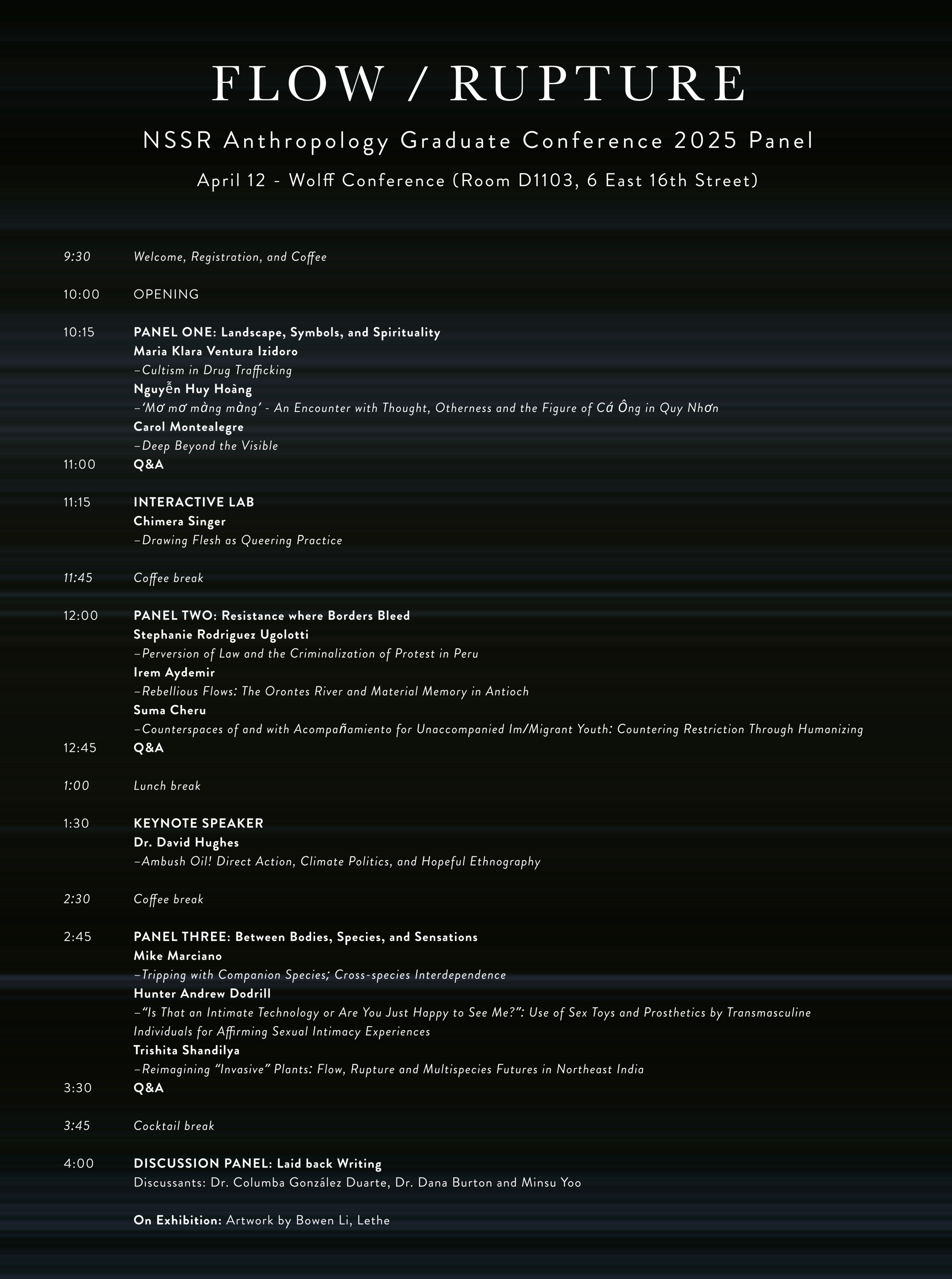 Flow Rupture: Anthropology Graduate Conference